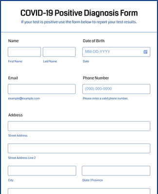 COVID 19 Positive Diagnosis Form Template | Jotform
