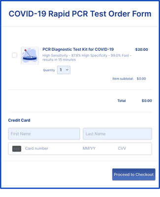 COVID-19 Rapid PCR Test Order Form Template | Jotform