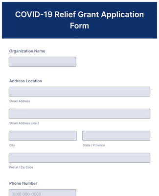 COVID-19 Relief Grant Application Form Template | Jotform