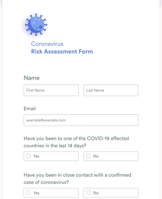 COVID-19 Risk Assessment Form Template | Jotform