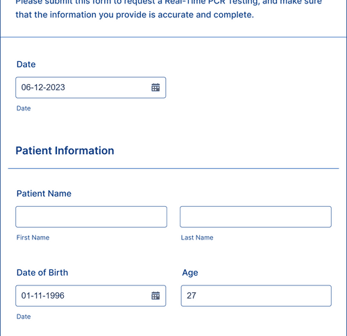 COVID-19 RT-PCR Request Form Template | Jotform