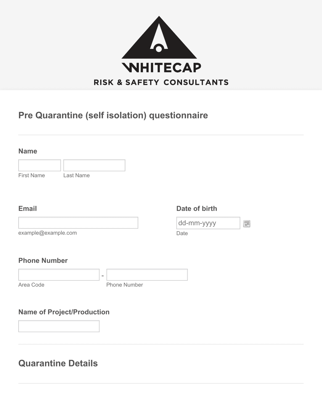 COVID-19 Self Isolation Questionnaire Form Template | Jotform