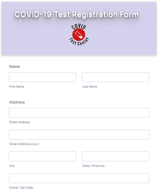 COVID-19 Test Registration Form Template | Jotform