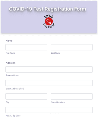 COVID-19 Test Registration Form Template | Jotform