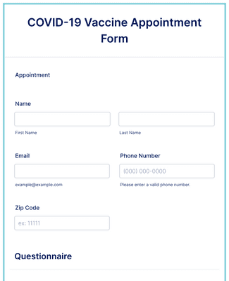 COVID-19 Vaccine Appointment Form Template | Jotform