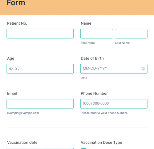 COVID-19 Vaccine Card Collection Form Template | Jotform