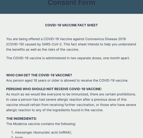COVID-19 Vaccine Information and Consent Form Template | Jotform