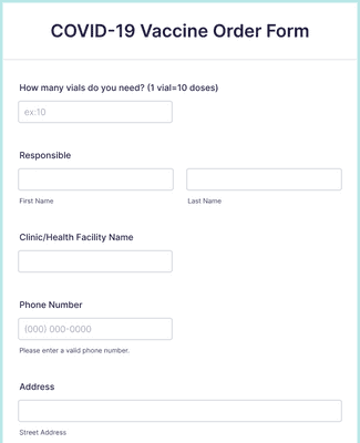 COVID-19 Vaccine Order Form Template | Jotform