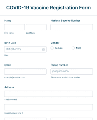 COVID-19 Vaccine Registration Form Template | Jotform