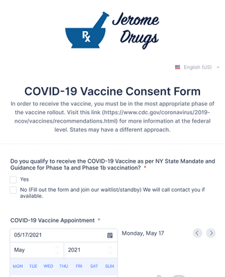 COVID-19 Vaccine Screening Form Template | Jotform
