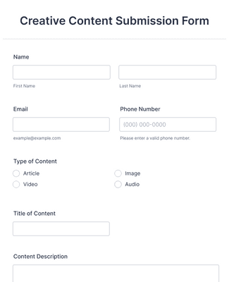 Creative Content Submission Form Template | Jotform