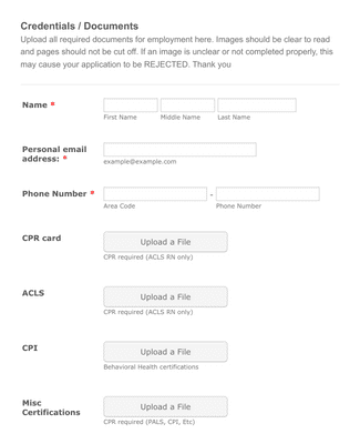 credentials Form Template | Jotform