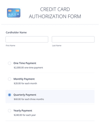 Credit Card Authorization Form Template | Jotform