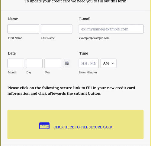 Credit Card Update Form Template | Jotform