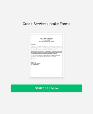 Credit Services Intake Form Template | Jotform