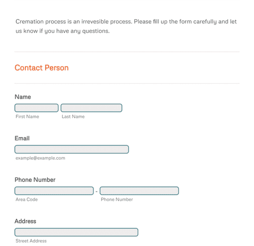 Cremation Authorization Form Template | Jotform