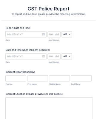Crime Report Form Template | Jotform