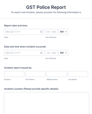 Crime Report Form Template | Jotform