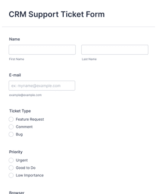 CRM Support Ticket Form Template | Jotform