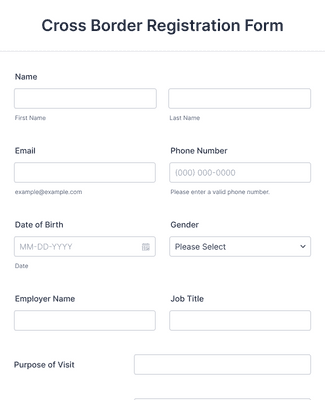 Cross Border Registration Form Template | Jotform