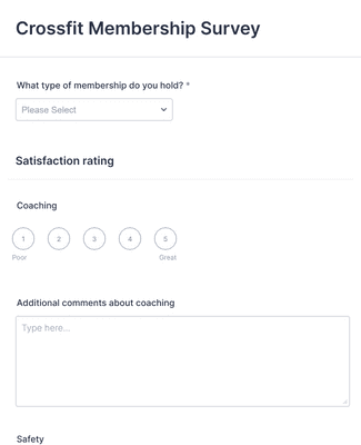 Crossfit Membership Survey Form Template | Jotform