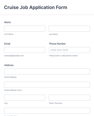 Cruise Job Application Form Template | Jotform