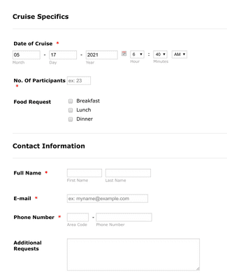 Cruise Registration Form Template | JotForm