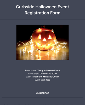 Curbside Halloween Event Registration Form Template | Jotform
