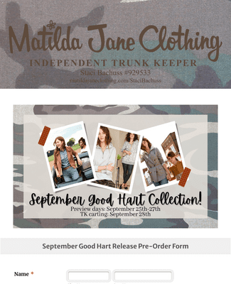 Custom Clothing Order Form Template | Jotform