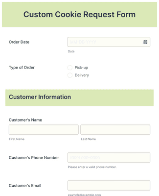 Custom Cookie Request Form Template | Jotform