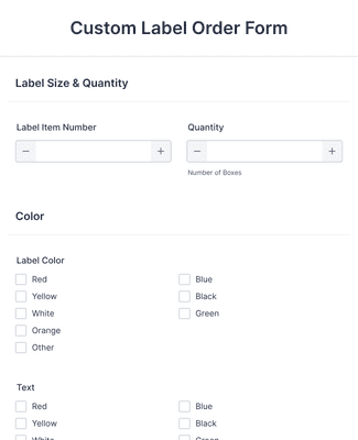 Custom Label Order Form Template | Jotform