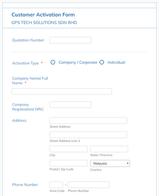 Customer Activation Form Template | JotForm