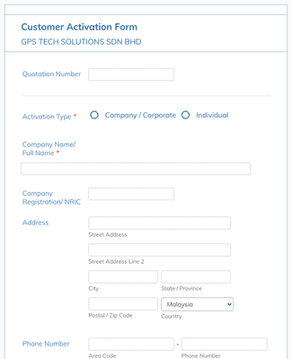 Customer Activation Form Template | Jotform