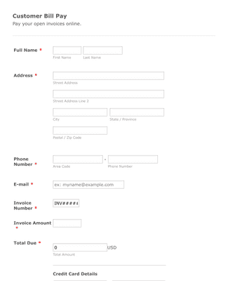 Customer Bill Pay Form Template | Jotform