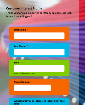 Customer Interest Profile Form Template | Jotform