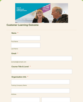 Customer Learning Outcome Form Template | Jotform