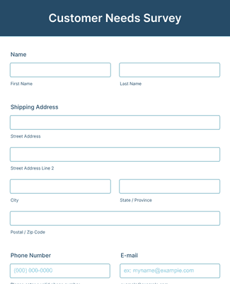 Customer Needs Survey Form Template | Jotform