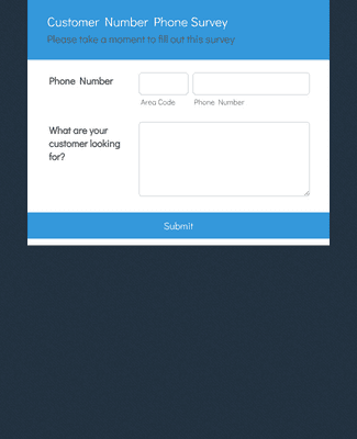 Customer Number Phone Survey Form Template | Jotform