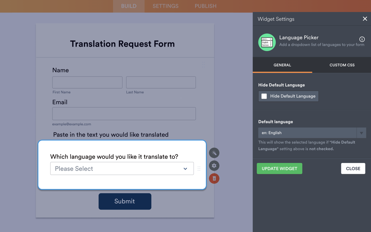 Language Picker - Form Widgets | Jotform