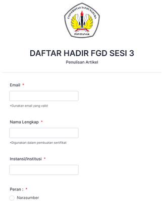DAFTAR HADIR FGD SESI 3 Template Formulir | Jotform