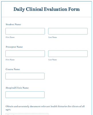 Daily Clinical Evaluation Form Template | Jotform