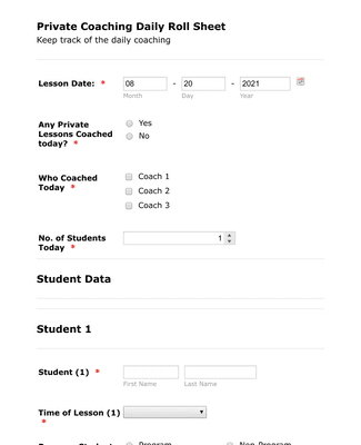 Daily Coaching Sheet Form Template | Jotform
