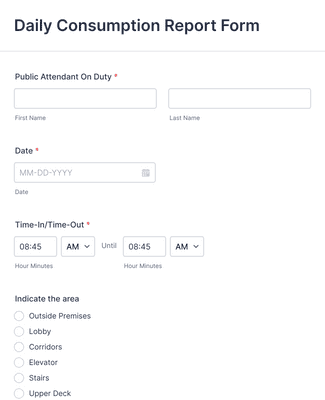 Daily Consumption Report Form Template | Jotform
