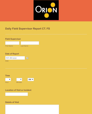 Daily Field Supervisor Report CT. FS Form Template | Jotform