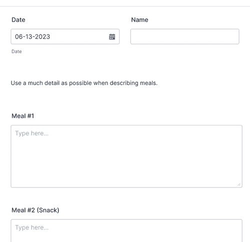Daily Food Log Form Template | Jotform