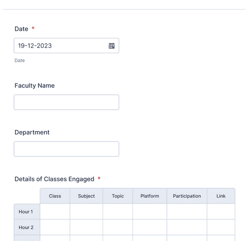 Daily Online Class Reporting Form Template | Jotform