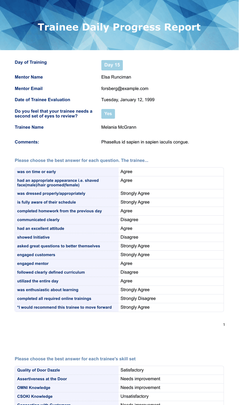 Daily Progress Report - PDF Templates | Jotform