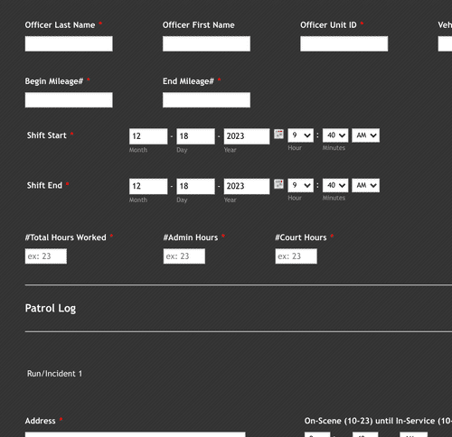 Law Enforcement Daily Report Form Template | Jotform