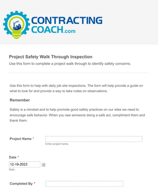 Daily Safety Inspection Form Template | Jotform