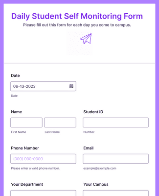 Daily Student Self Monitoring Form Template | Jotform